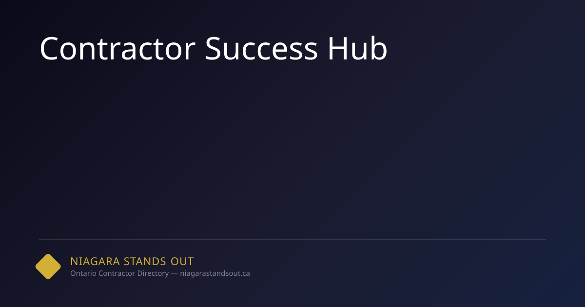 Contractor Success Hub | Niagara Stands Out